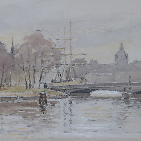 WILLIAM SOLENBERG. Watercolor, signed and dated 1962. Art - Paintings ...