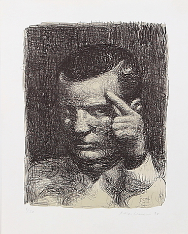 PETER MARTENSEN. Portrait, lithograph, signed and dated P Martensen -96 ...