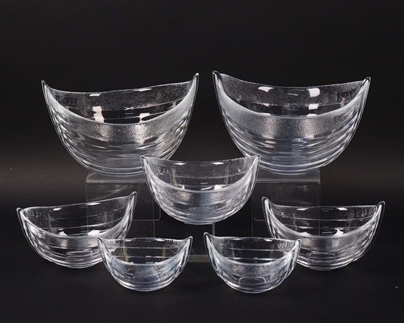 PAUL ISLING, glass bowls, “Prawn trawlers” from the Bohus series, Nybro ...