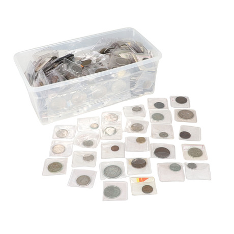 A LARGE COLLECTION OF ASSORTED WORLD COINS. Coins, Medals & Stamps ...