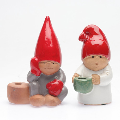 LJUSSTAKAR/FIGURINER. 2 st, Lisa Larson. Keramik & Porslin - Europeiskt ...