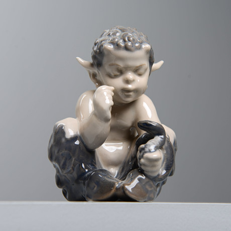 CHRISTIAN THOMSEN. Faun med orm, modell 1712, Royal Copenhagen, Danmark ...