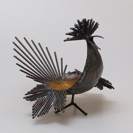 MICHEL ANASSE. ESCULTURA «GALLO» DE LOS AÑOS 60, HIERRO FORJADO SOLDADO ...