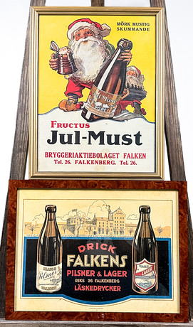 REKLAMTAVLOR, 2 st, "Läskande Drycker", 1900-tal. Samlarföremål ...