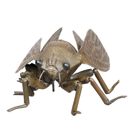 A RARE MEIJI PERIOD (1868-1912) BRONZE ARTICULATED CICADA BY WATANABE ...
