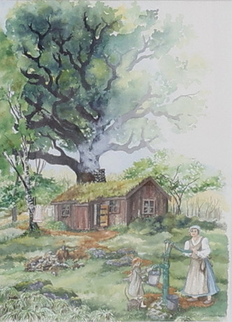 ÅSALISA LINNMAN. akvarell, signerad. Konst - Måleri - Auctionet