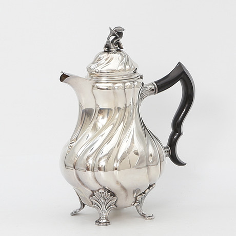 C.G HALLBERG, KAHVIPANNU, HOPEAA, STOCKHOLM Z8 (1950). Hopea ja metalli ...