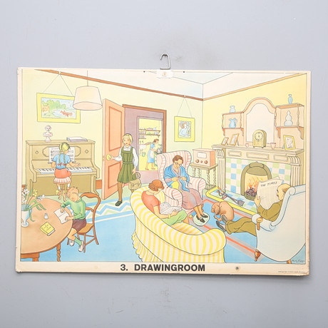SKOLPLANSCH, Mary Epps, "DRAWING ROOM", Natur och kultur Engelska ...