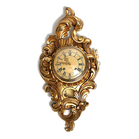 GOLD PENDULUM, rococo style, 20th century. Clocks & Watches - Wall ...