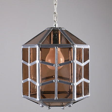 CEILING LAMP, leaded glass, Art glass master Erik Bergström, Köping ...