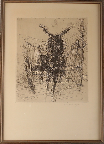 OLLE LINDGREN. Åsna, etsning, signerad samt daterad -63. Konst - Grafik ...