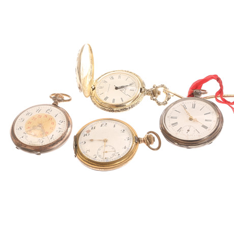 Pocket watch, 4 pieces. Clocks & Watches - Pocket & Stop Watches ...