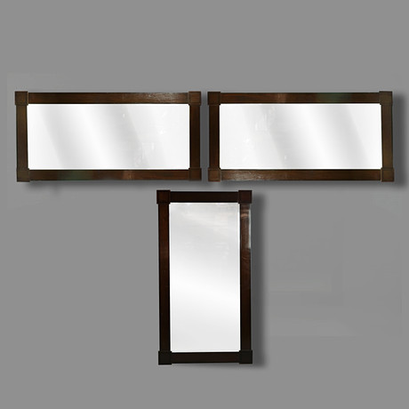 WALL MIRRORS, A PAIR, AND ONE OTHER TO MATCH SMALLER. (3). Mirrors ...