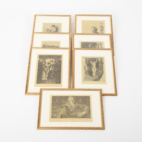 ANDERS ZORN. 1860—1920. Prints of etchings, 7 pieces, “Bengtsons Lito ...