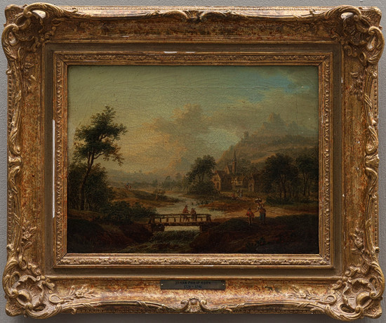 JOHAN PHILIP KORN (1728-1796). attributed to, oil on canvas, river ...
