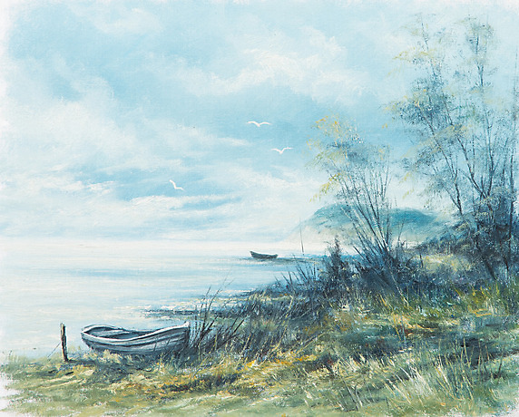 CARL JULIUS. "Vid Lerhamn", oil on canvas, signed C. Julius. Art ...