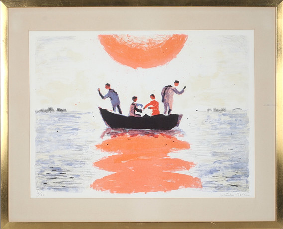 MÄRTA BOHM. Fisherman, lithograph, signed and numbered 26/75. Art ...