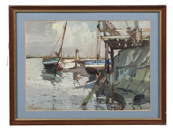 JACK COX (1914-2007), WELLS HARBOUR. Art - Paintings - Auctionet