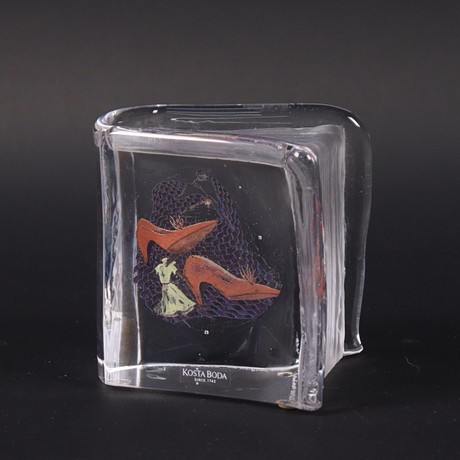 KJELL ENGMAN. Kosta Boda, glass sculpture in the form of a book. Glass ...