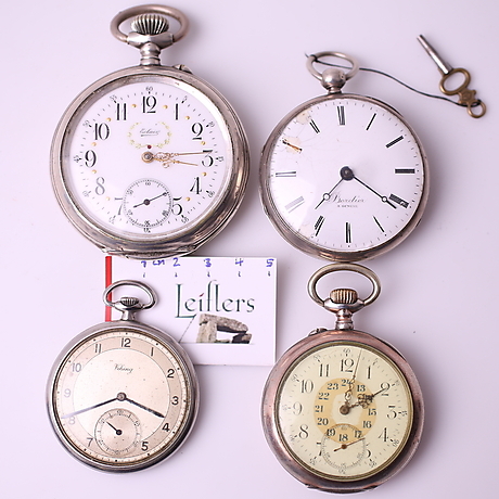POCKET WATCH, 4 pcs, Eclair / Bordier á Geneve / Viking / Galonne, 18th ...