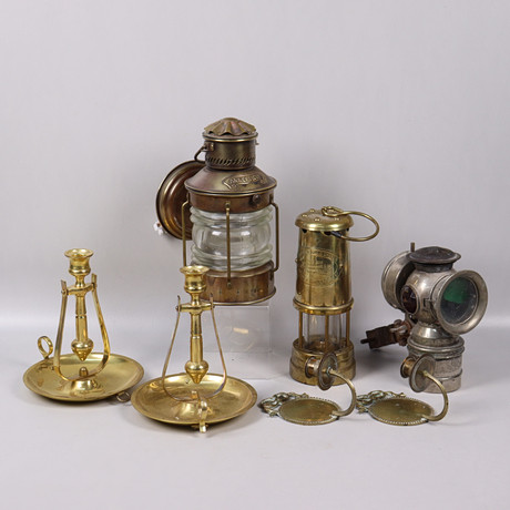 LIGHTING, ship light sticks, mine lamp, carbide lamp, electric lantern ...