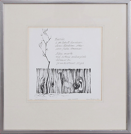 LENNART KINDGREN. "Near mark III", lithograph, numbered 6/20 and signed ...