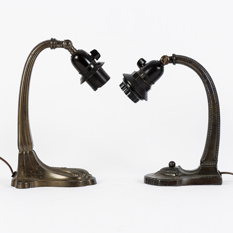 Two Art Nouveau table and wall lamps, first half of the 20th century ...
