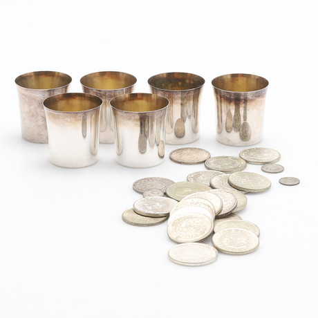 LOT OF SILVER AND SILVER COINS. Silver & Metals - Silver - Auctionet