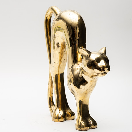 ANDRÉAS WARGENBRANT. Sculpture, bronze, “The Cat”, foundry stamp, hand ...