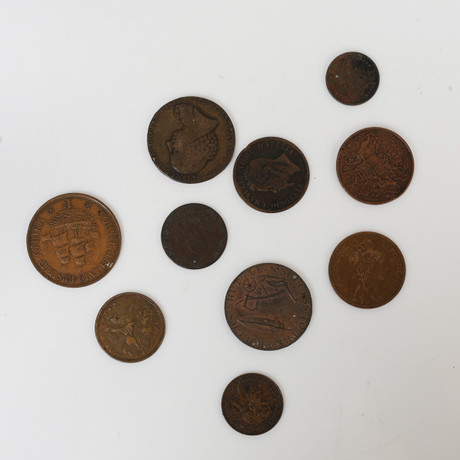 COLLECTION OF EARLY TOKENS AND COINS (10). Coins, Medals & Stamps ...