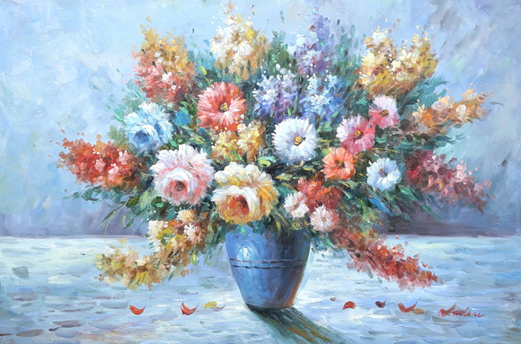 WALTER ADAMS. Olja på duk, stilleben, signerad. Konst - Måleri - Auctionet