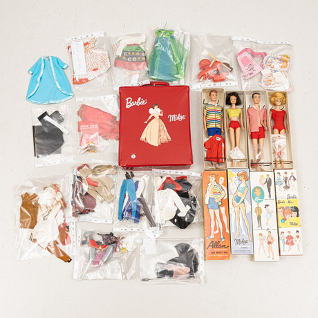 MATTEL INC. “Barbie”, bubble cut, “Midge”, “Ken” and “Allan” with ...