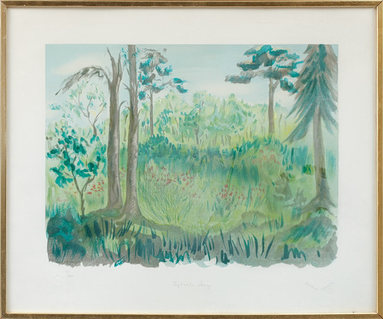 ASTRI BERGMAN-TAUBE. “Sjösala”, lithograph in colours, certificate with ...