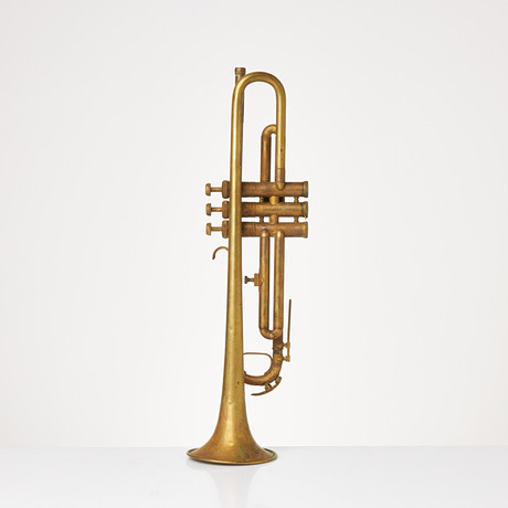 TRUMPET. 1900-talets första delar, mässing, hårt präglat fodral ...