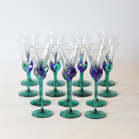 GLASSERVIS, 14 delar, vin & champagne, Glass Atelier Morava, Tjeckien ...