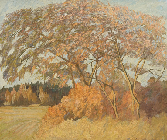 CARL MARCUS LARSSON 1918-1987. OLJA PÅ DUK, TRÄDDUNGE, SIGNERAD OCH ...