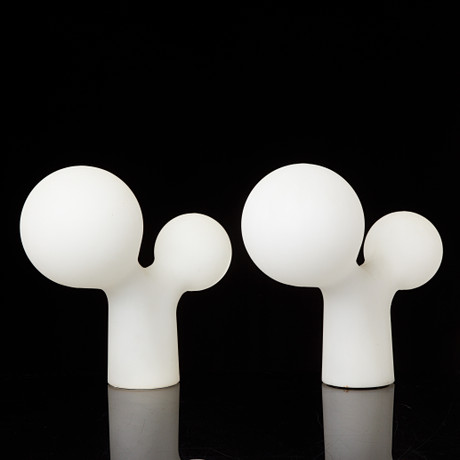 EERO AARNIO. table lamps, “Double Bubble”, a pair, marked in plastic ...
