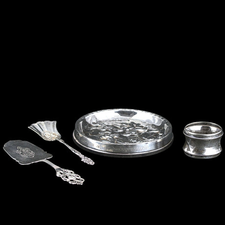 A set of four silver objects, 20th century. Silver & Metals - Silver ...