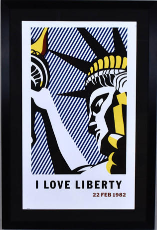 ROY LICHTENSTEIN. After. Poster, color lithographic print, “I love ...