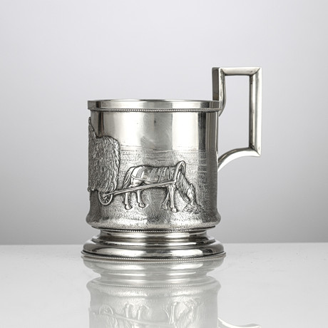 An unidentified silversmith's cup holder, Viktor Vasilyevich Savinsky ...