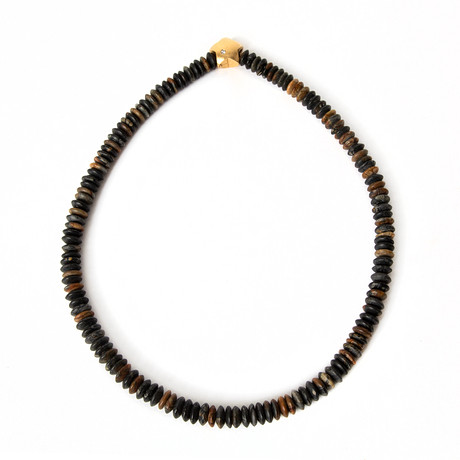 OLE LYNGGAARD. Necklace, disk-shaped stones, clasp in 18K gold with ...