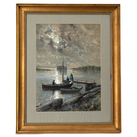 ANNA GARDELL-ERICSON. Strandverket Marstrand. Konst - Måleri - Auctionet
