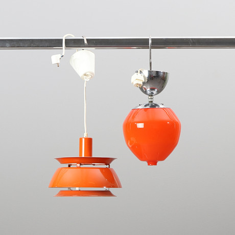 CEILING LIGHTS, TWO PCS. Glass and metal. 1960s/70s. Lighting & Lamps ...