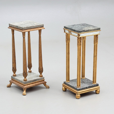 Two stone slab pedestals, 20th century. Furniture - Other - Auctionet