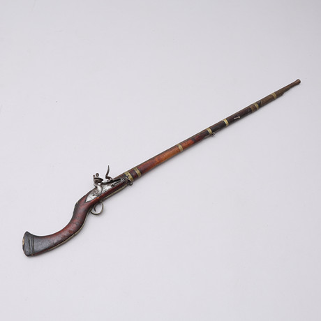 MUSKETE/JEZAIL, Afghanistan, with brown bess-flint clasp, antique ...