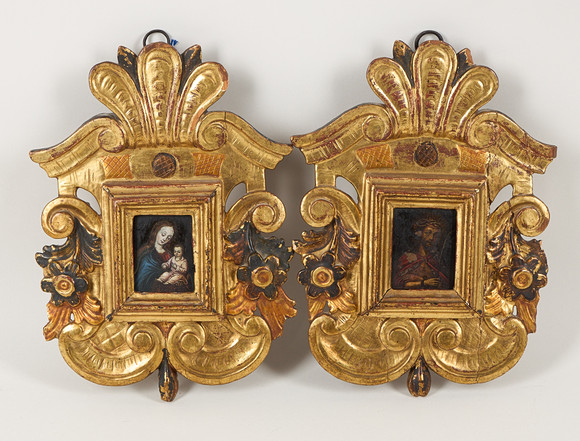 A set of two miniature paintings in Baroque frames, Italy 1600/18th ...