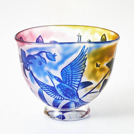 ASTRID GATE. Skål, glas, signerad Astrid Gate Unik 1993. Glas ...