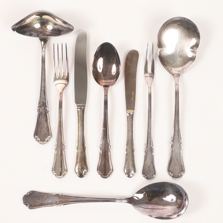 BESTICKUPPSÄTTNING, 41 delar, "Rådhus", nysilver, 1900-tak. Silver ...