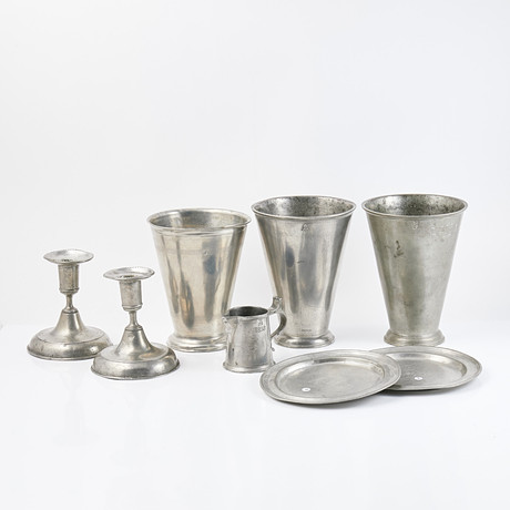 OBJETOS EN LATA, 8 dlr, candelabros del siglo XIX Nils-Erik Justelius ...