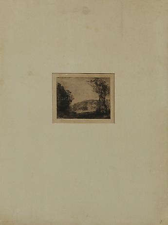 CAMILLE COROT. "Campagne boisée", etching. Art - Engravings & Prints ...